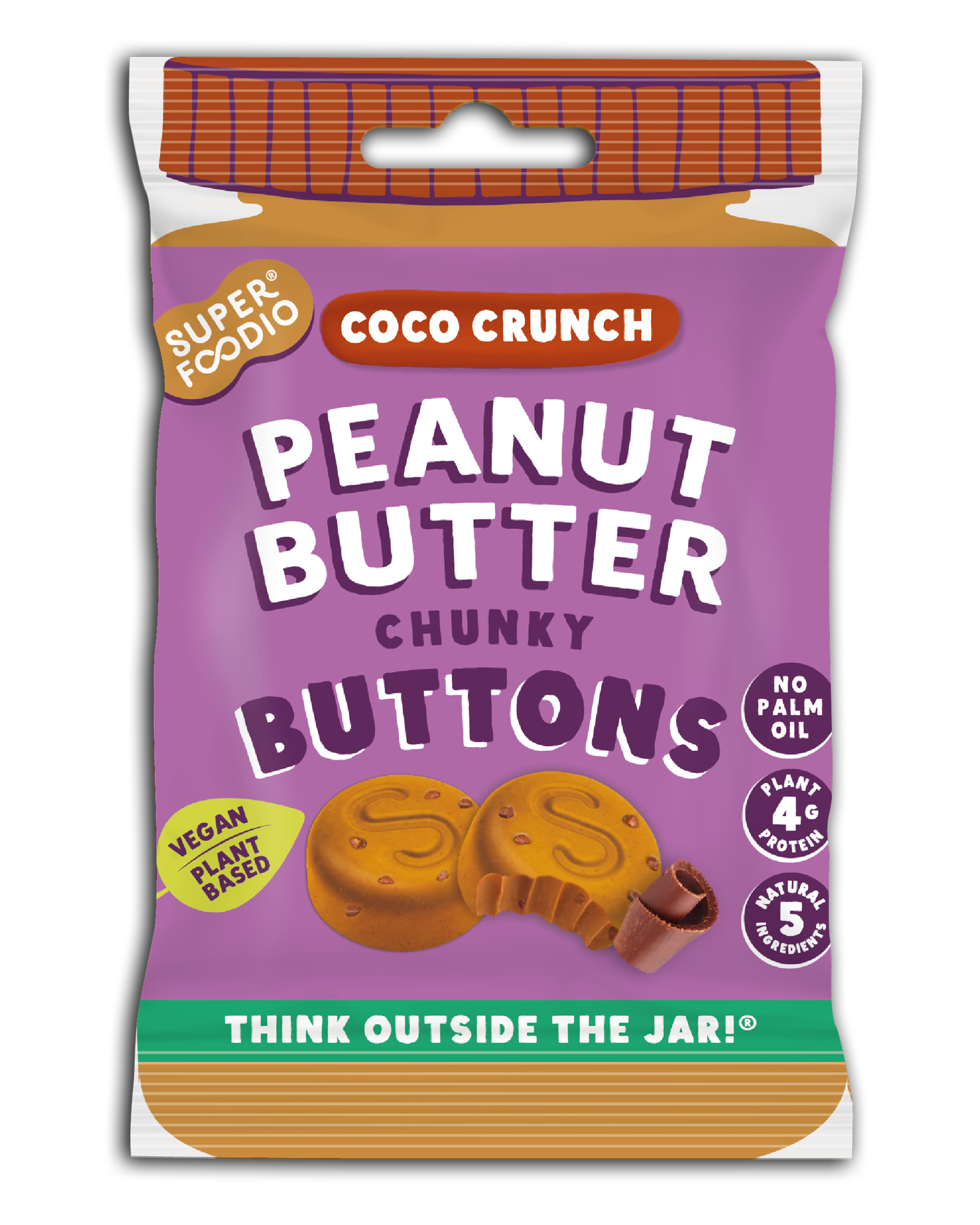 Superfoodio Cocoa Crunch Peanut Butter Buttons